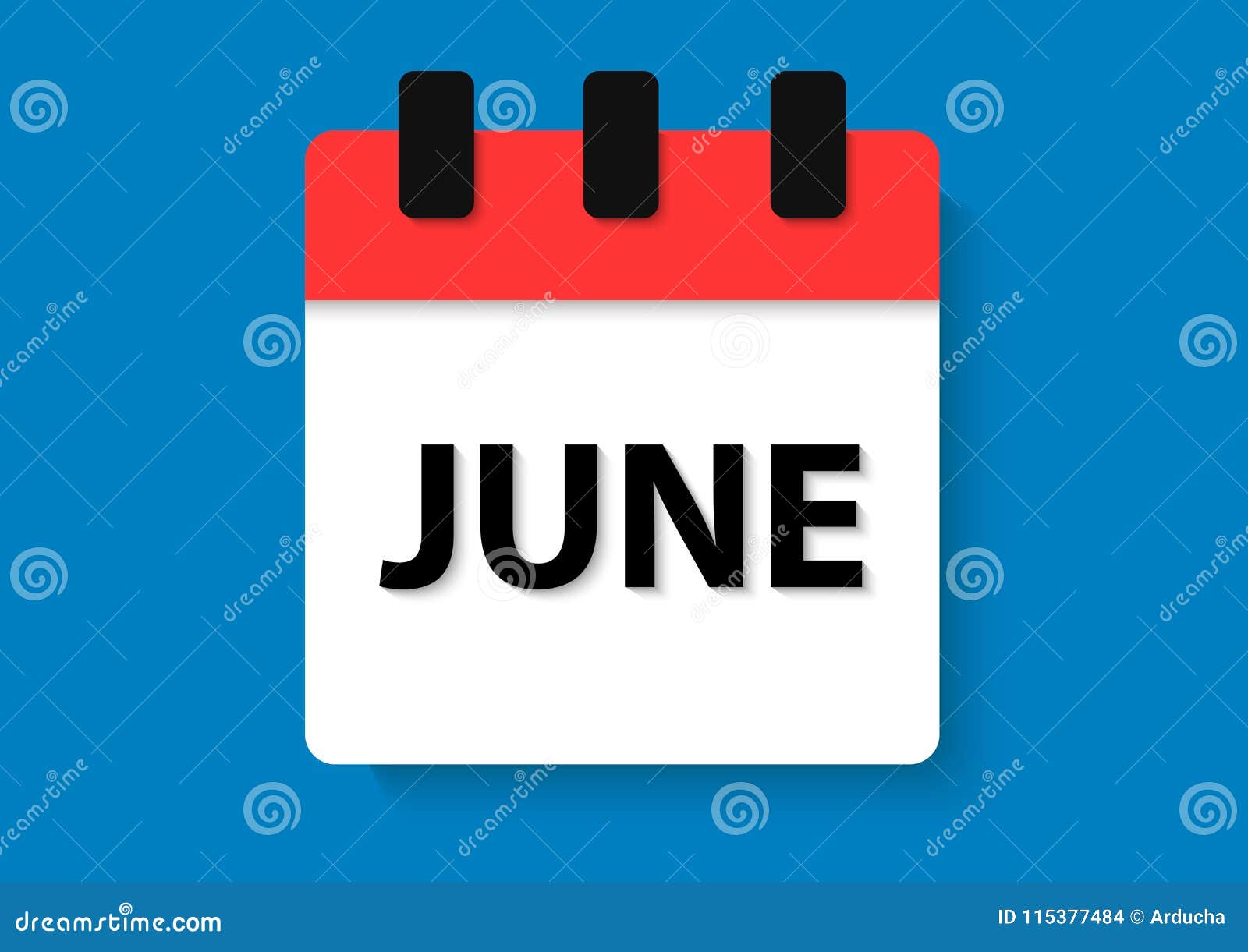 June calendar design stock vector. Illustration of flat - 115377484