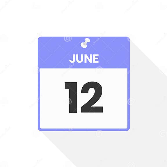 June 12 Calendar Icon. Date, Month Calendar Icon Vector Illustration ... June 12 Calendar Icon. Date, Month Calendar Icon Vector Illustration ...