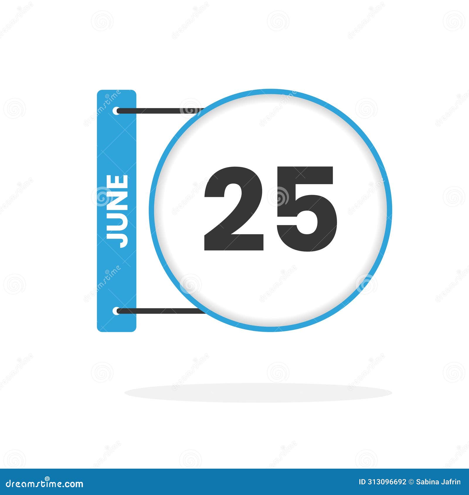 June 25 Calendar Icon. Date, Month Calendar Icon Vector Illustration ...