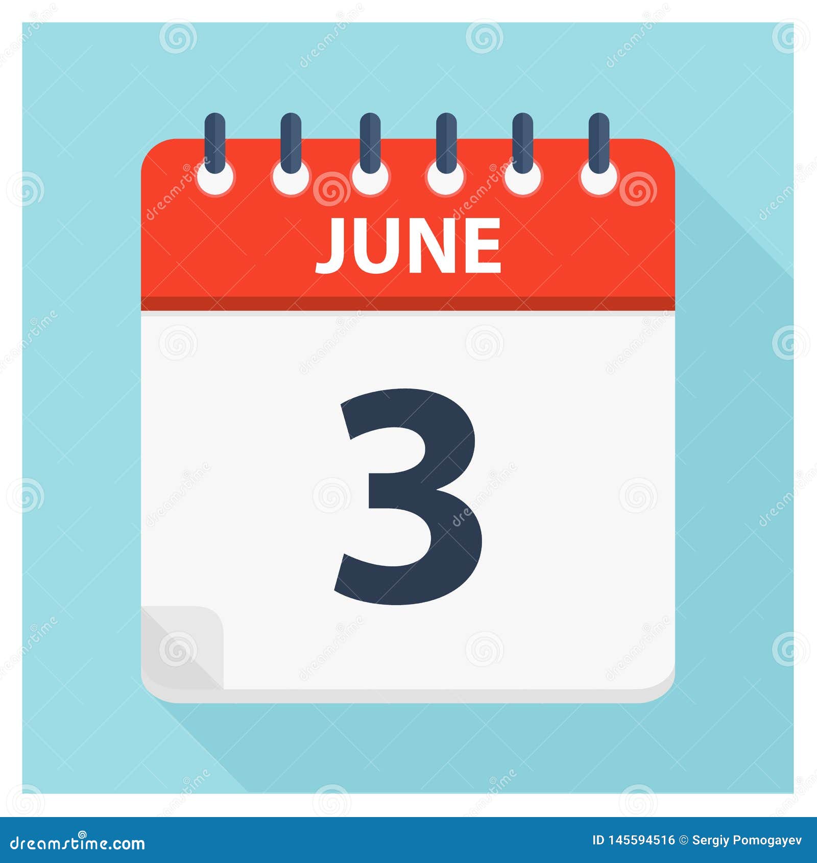 June 3 - Calendar Icon - Calendar Design Template Stock Illustration ...