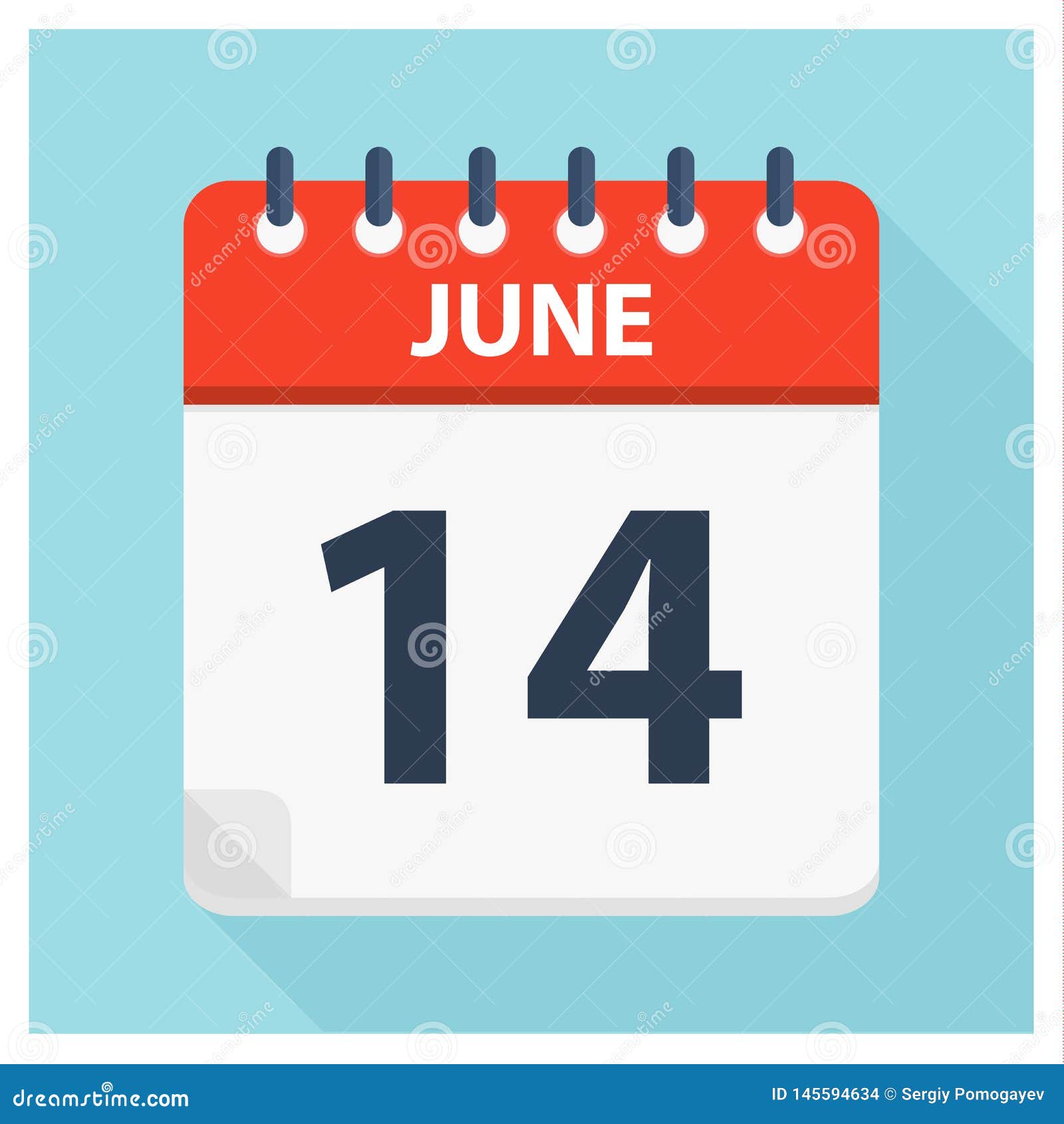 June 14 - Calendar Icon - Calendar Design Template Stock Illustration ...