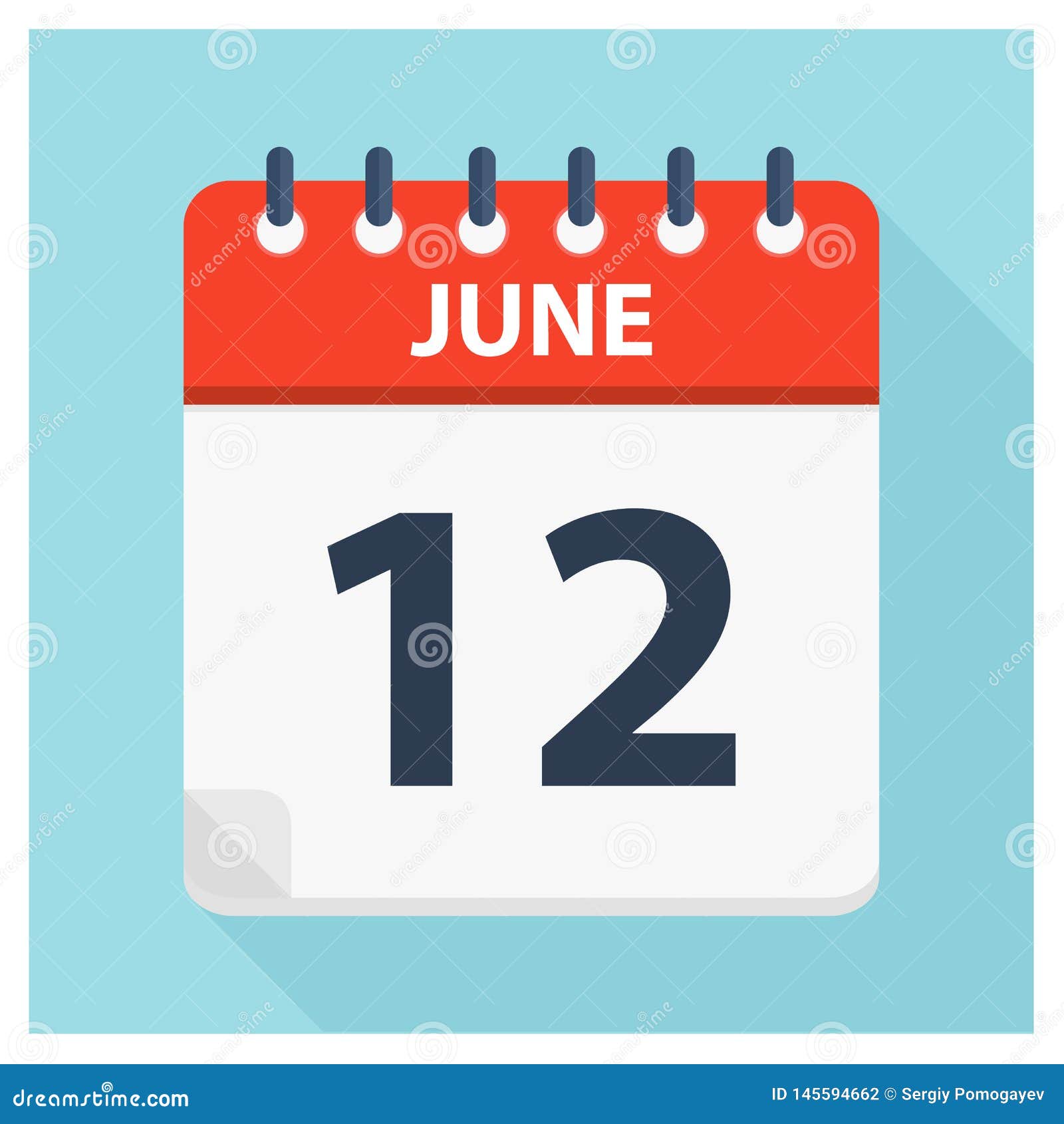 June 12 - Calendar Icon - Calendar Design Template Stock Illustration ...