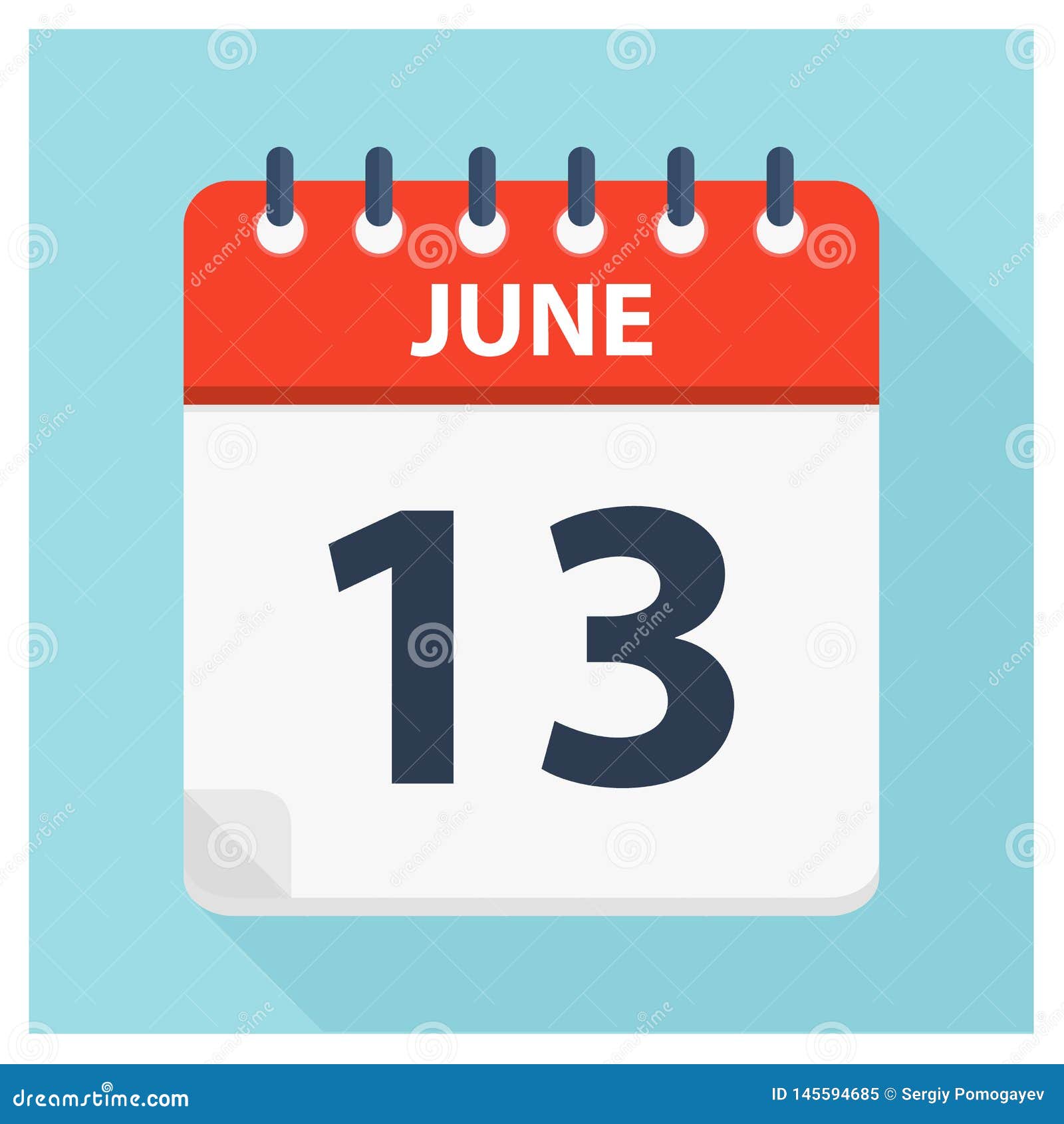 June 13 - Calendar Icon - Calendar Design Template Stock Illustration ...