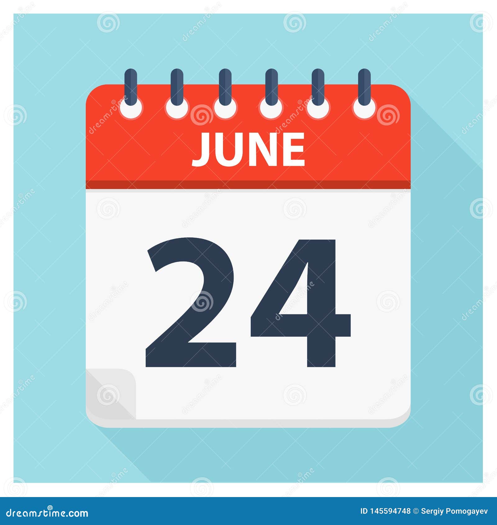 June 24 - Calendar Icon - Calendar Design Template Stock Illustration ...