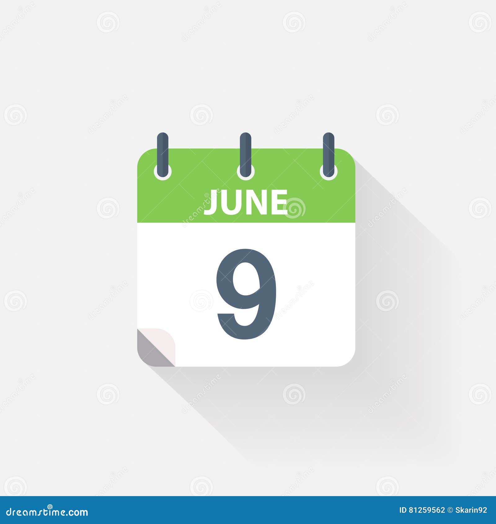 9 june calendar icon stock illustration. Illustration of sign - 81259562