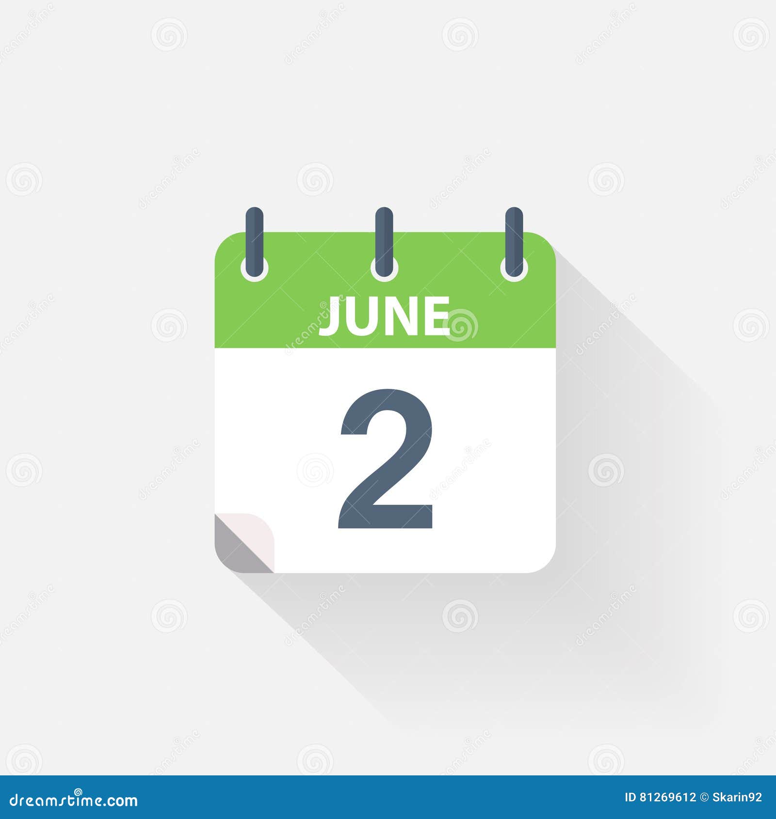 2 june calendar icon stock illustration. Illustration of icon - 81269612