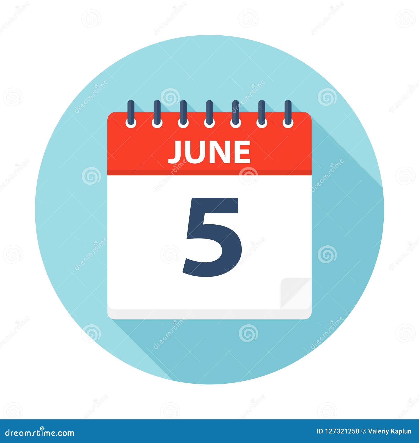June 5 - Calendar Icon stock illustration. Illustration of template ...