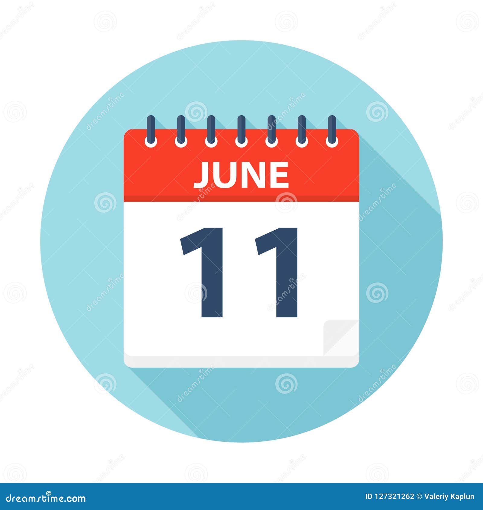 June 11 - Calendar Icon stock illustration. Illustration of paper ...