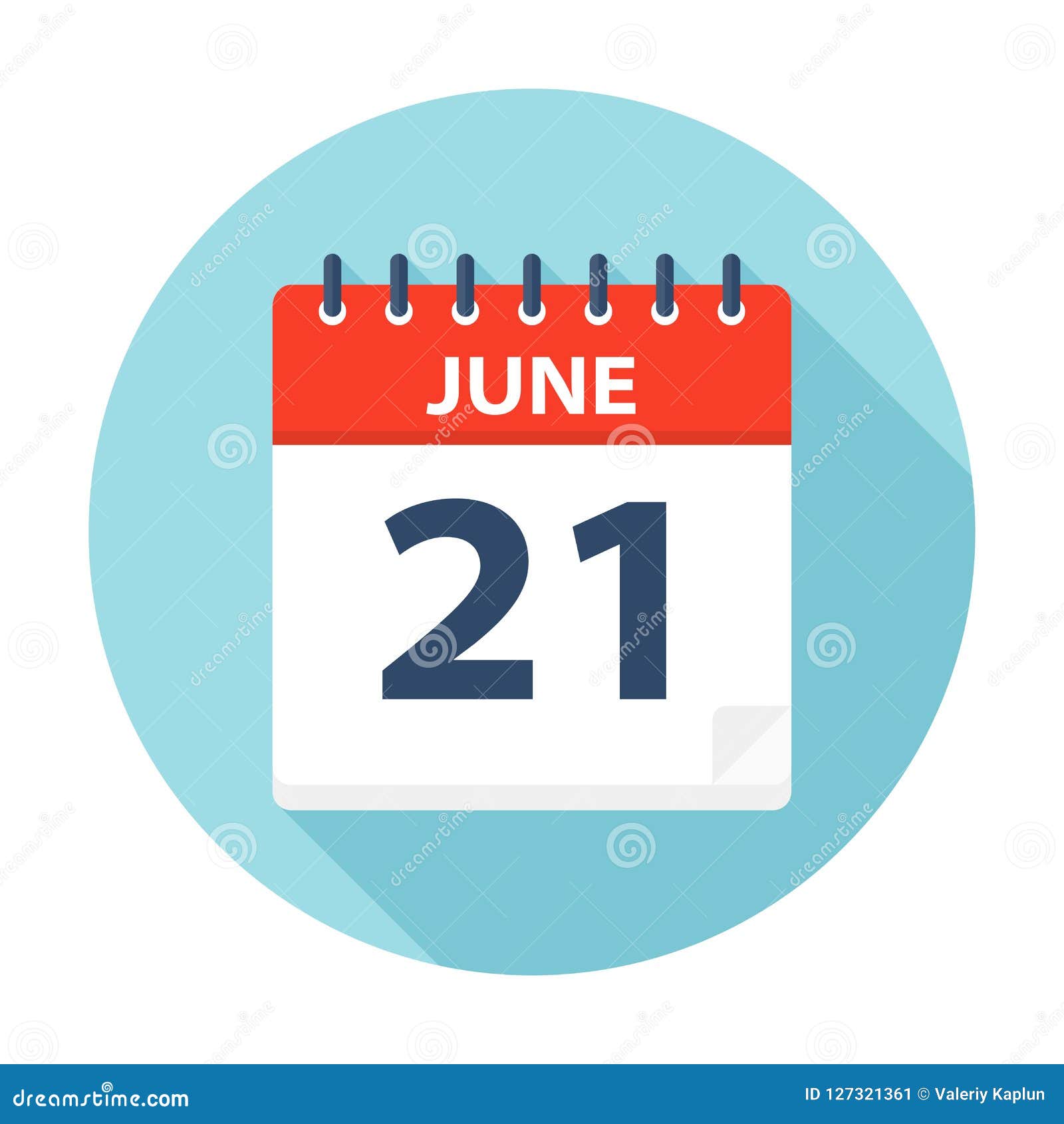 June 21 - Calendar Icon stock illustration. Illustration of month ...