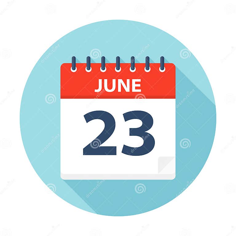 June 23 - Calendar Icon stock illustration. Illustration of 2021 ...