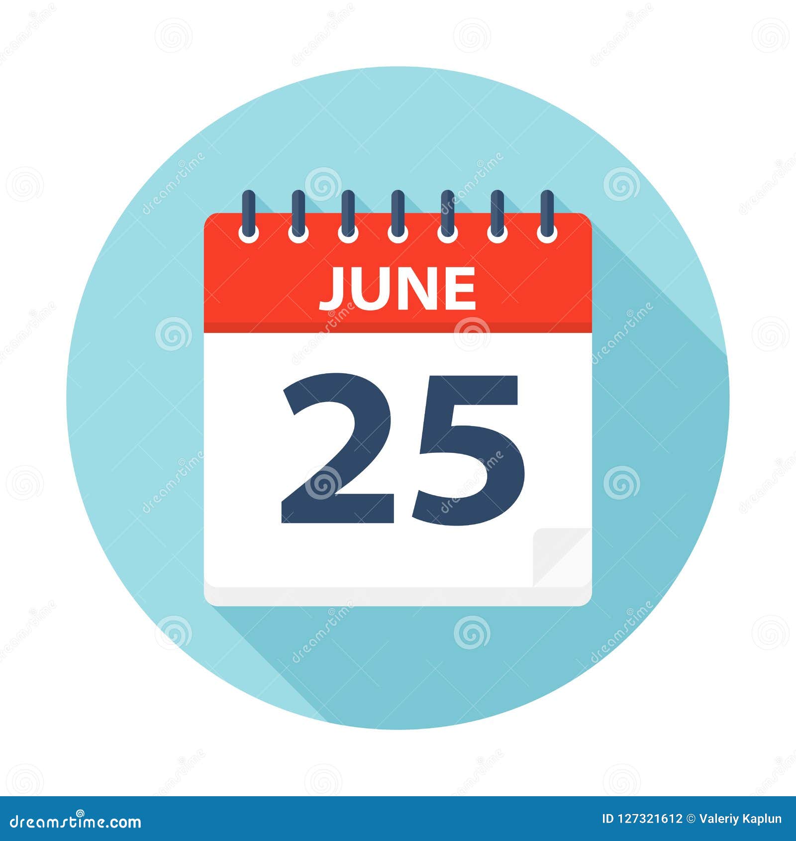 June 25 - Calendar Icon stock illustration. Illustration of template ...