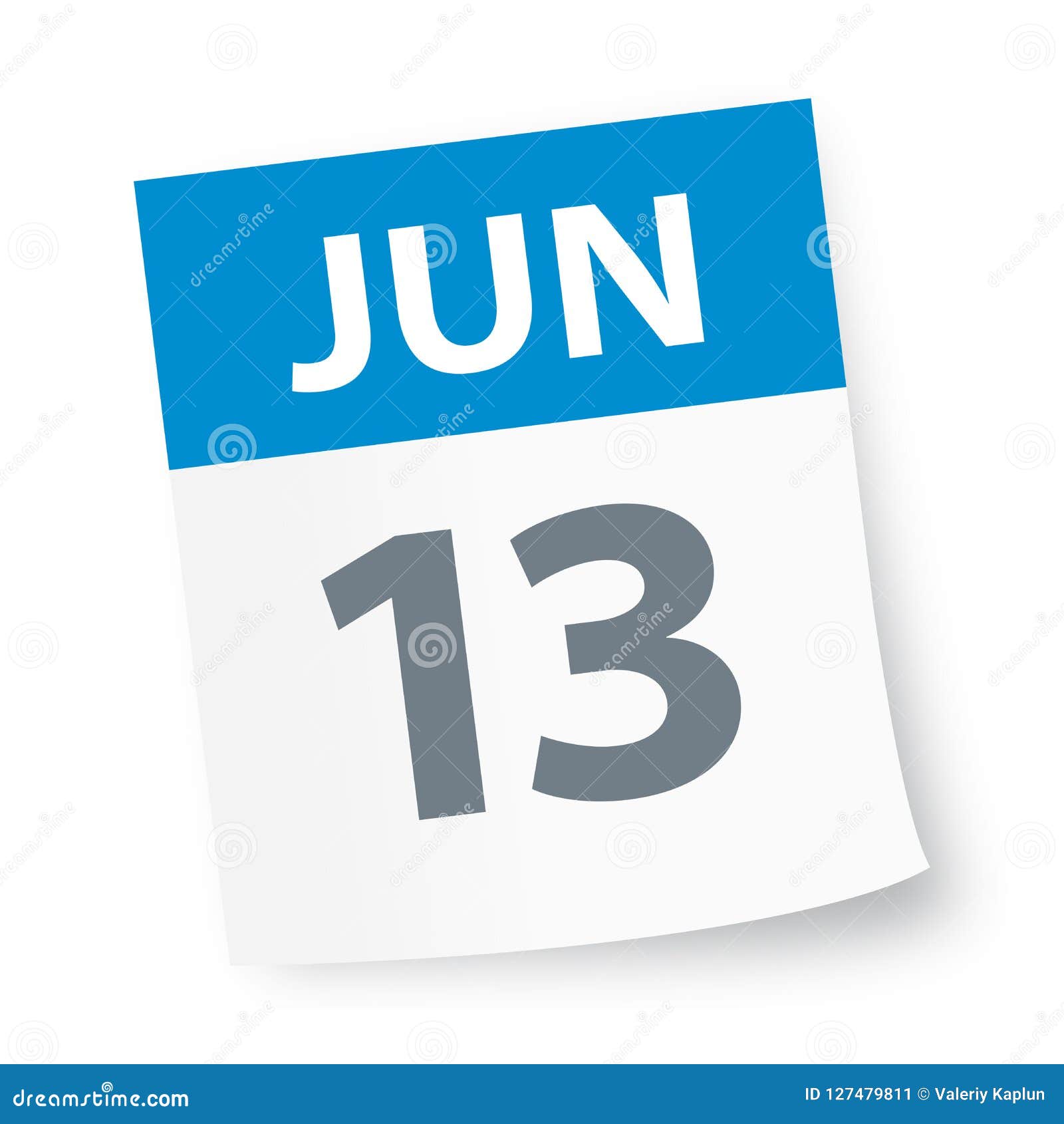 June 13 - Calendar Icon stock illustration. Illustration of blank ...