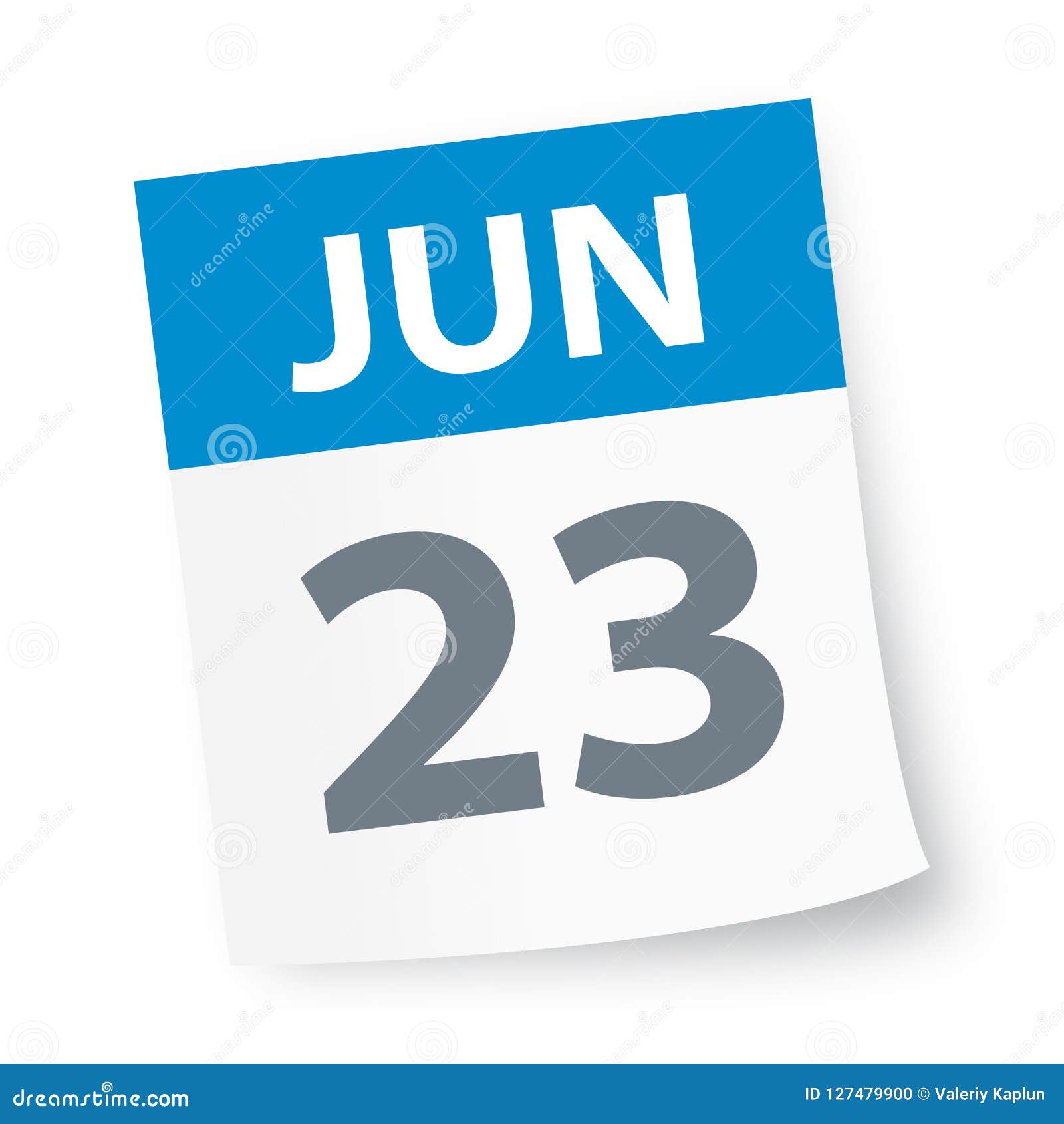 June 23 - Calendar Icon stock illustration. Illustration of paper ...