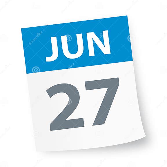June 27 - Calendar Icon stock illustration. Illustration of june ...