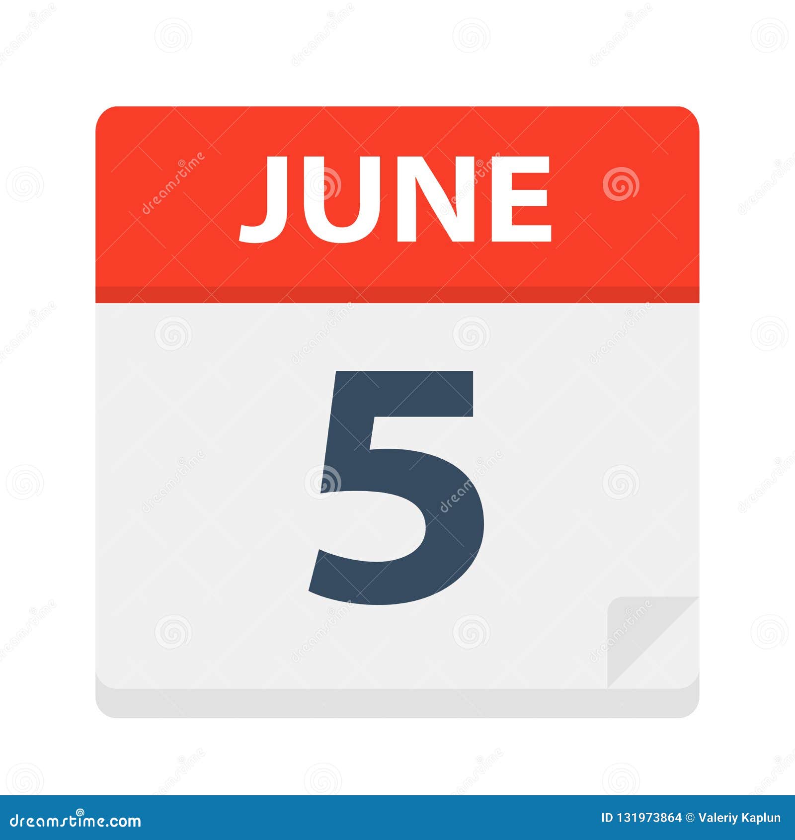 June 5 - Calendar Icon stock illustration. Illustration of gray - 131973864