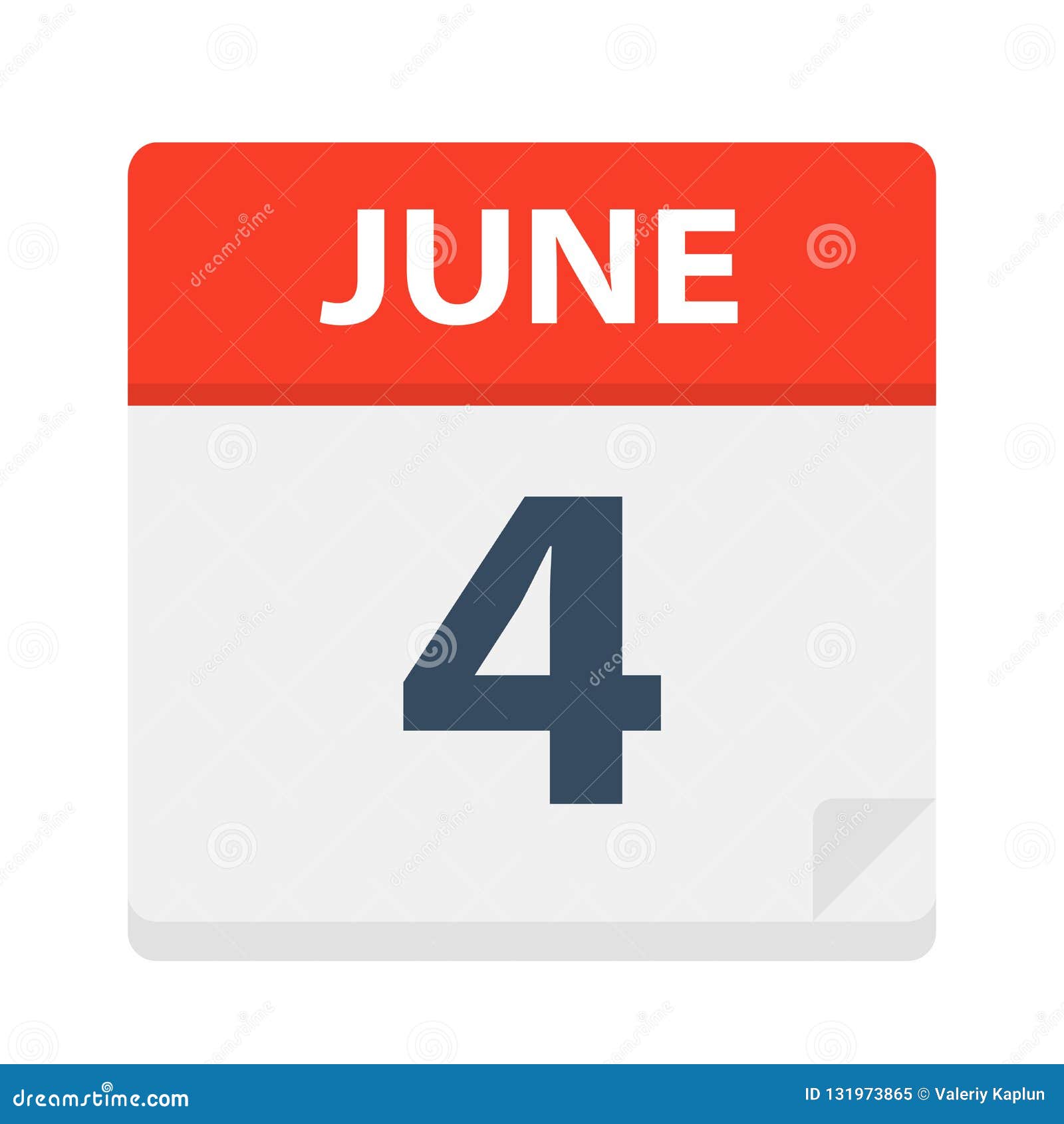 June 4 - Calendar Icon stock illustration. Illustration of schedule ...
