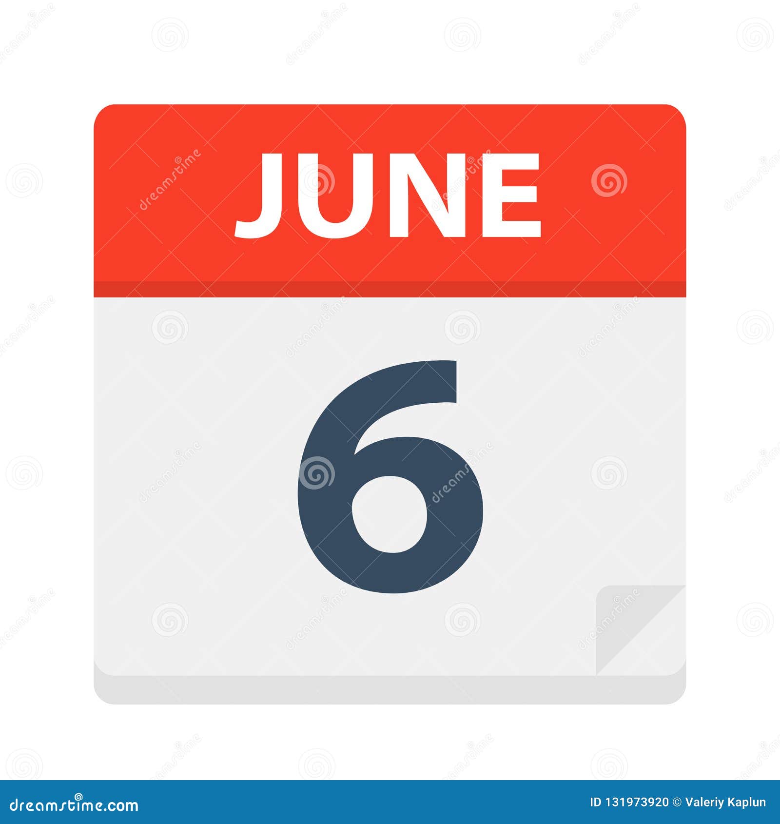 June 6 - Calendar Icon stock illustration. Illustration of white ...