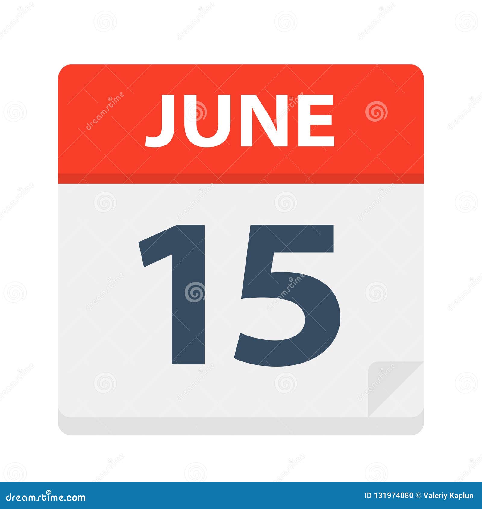 June 15 - Calendar Icon stock illustration. Illustration of vector ...