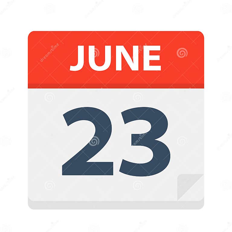 June 23 - Calendar Icon stock illustration. Illustration of calendar ...