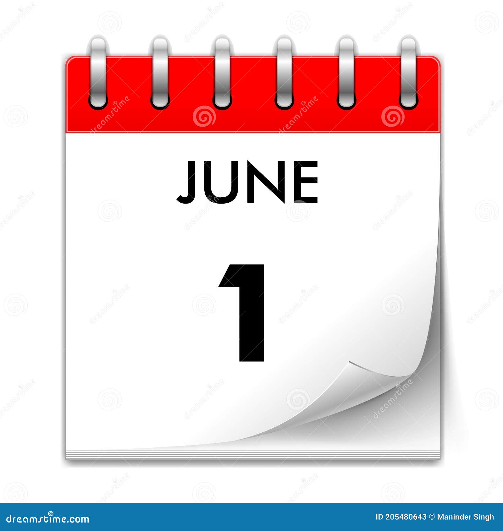 June 1 - Calendar Icon. Vector Illustration of One Day of Month. Stock ... June 1 - Calendar Icon. Vector Illustration of One Day of Month. Stock ...