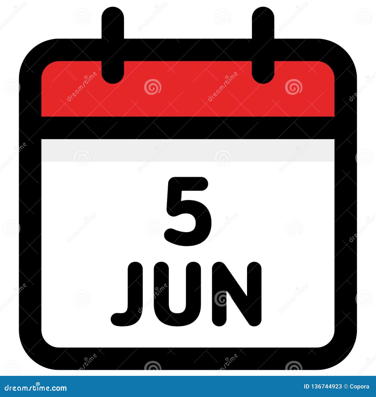 5. June - Calendar Icon - Vector Illustration Stock Vector ...