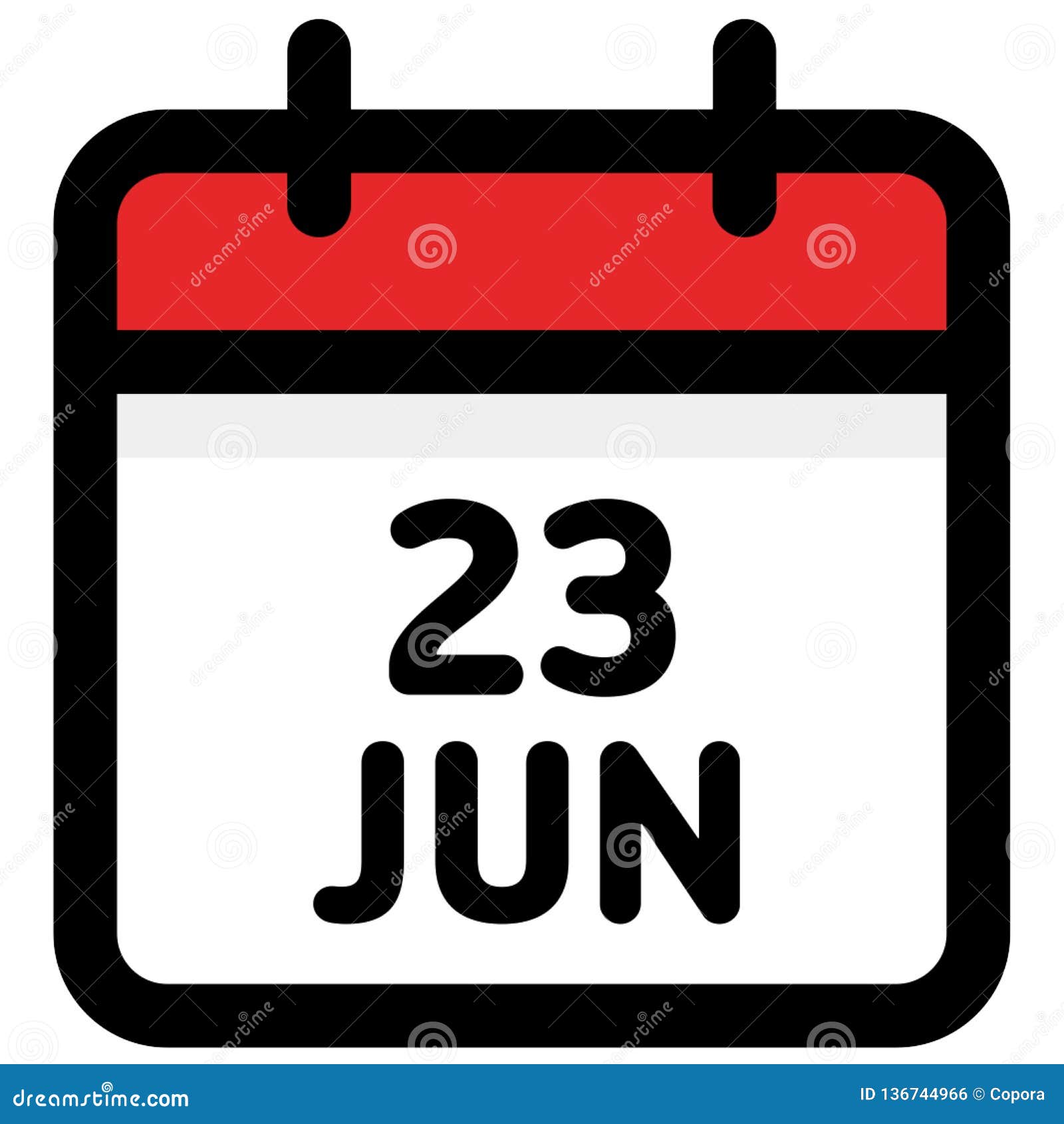 23. June - Calendar Icon - Vector Illustration Stock Vector ...