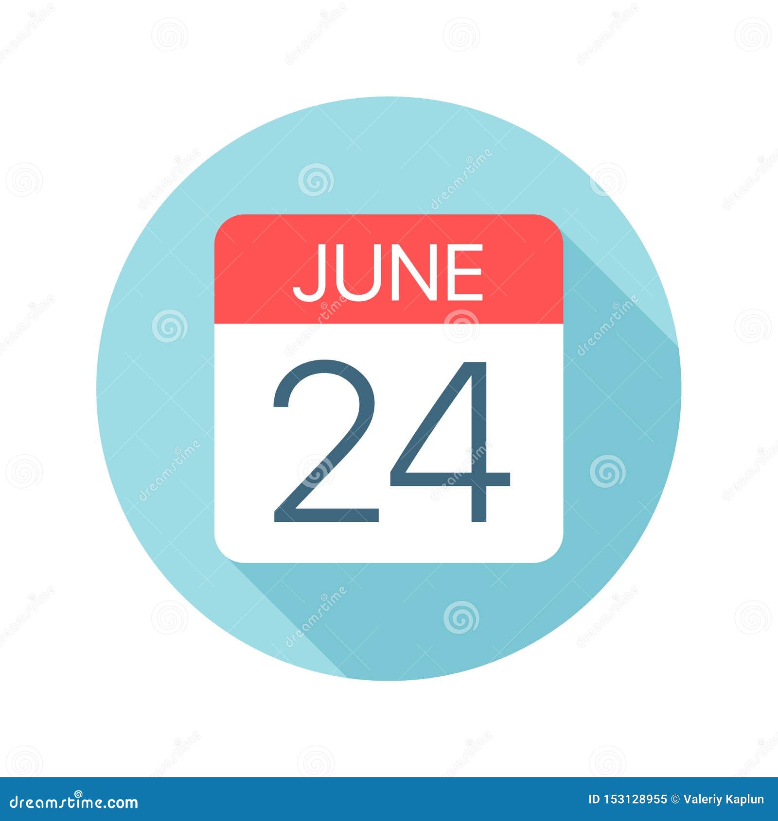June 24 - Calendar Icon. Vector Illustration of One Day of Month Stock ...