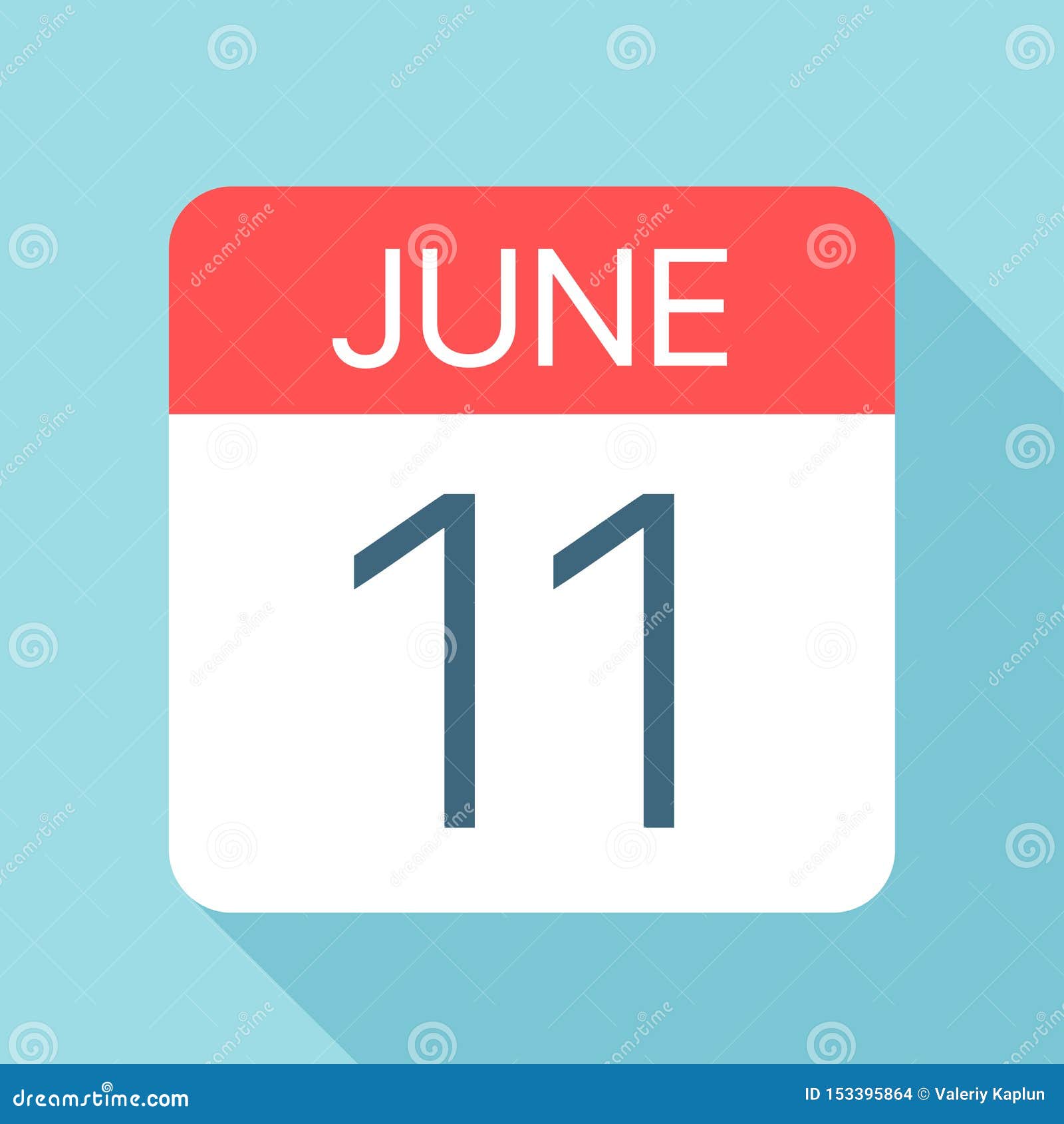 June 11 - Calendar Icon. Vector Illustration of One Day of Month Stock ...