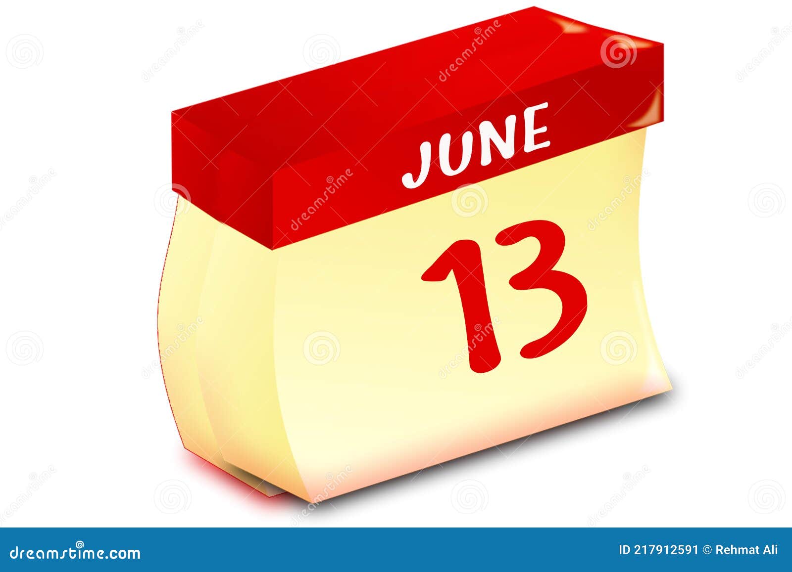 13 June, Calendar Icon. on White Background Stock Illustration ...