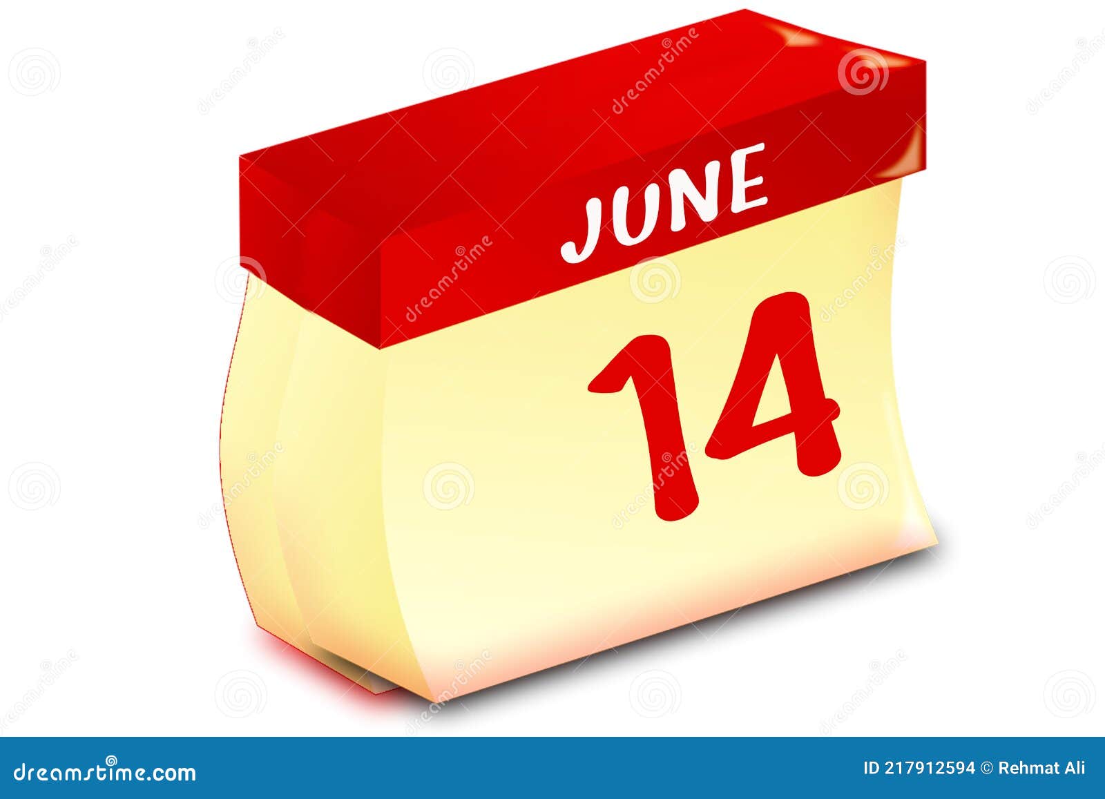 14 June, Calendar Icon. on White Background Stock Illustration ...