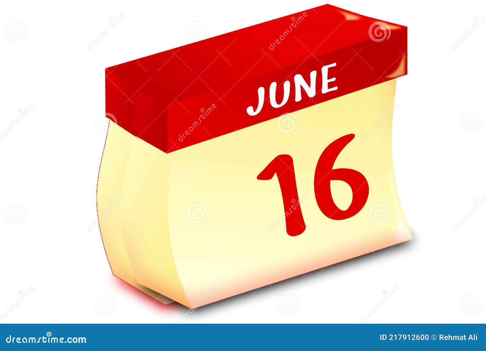 16 June, Calendar Icon. on White Background Stock Illustration ...
