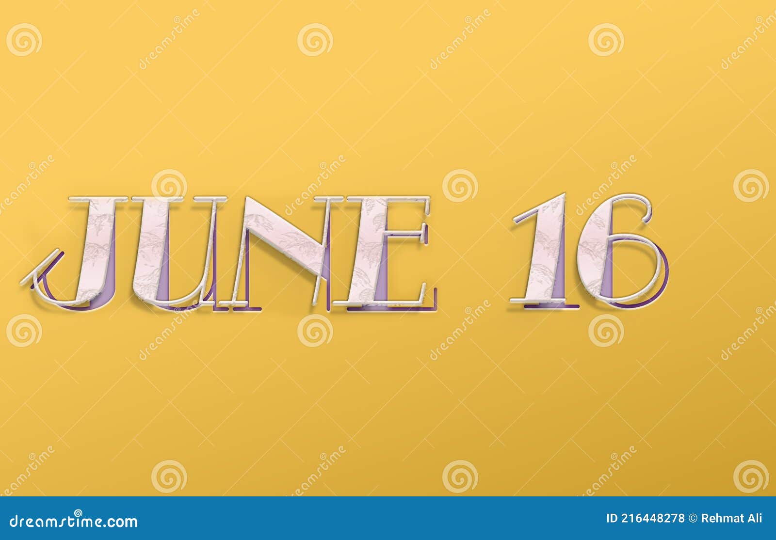 16 June, Calendar Icon. on Yellow Background Stock Illustration ...