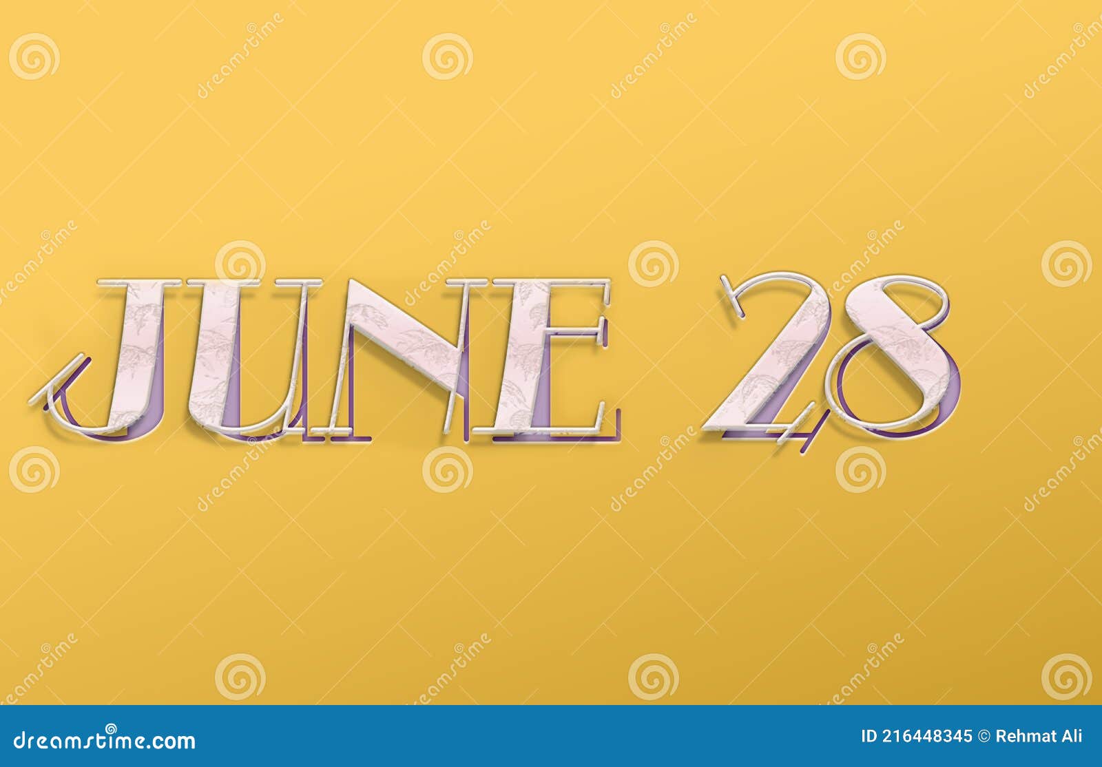 28 June, Calendar Icon. on Yellow Background Stock Illustration ...