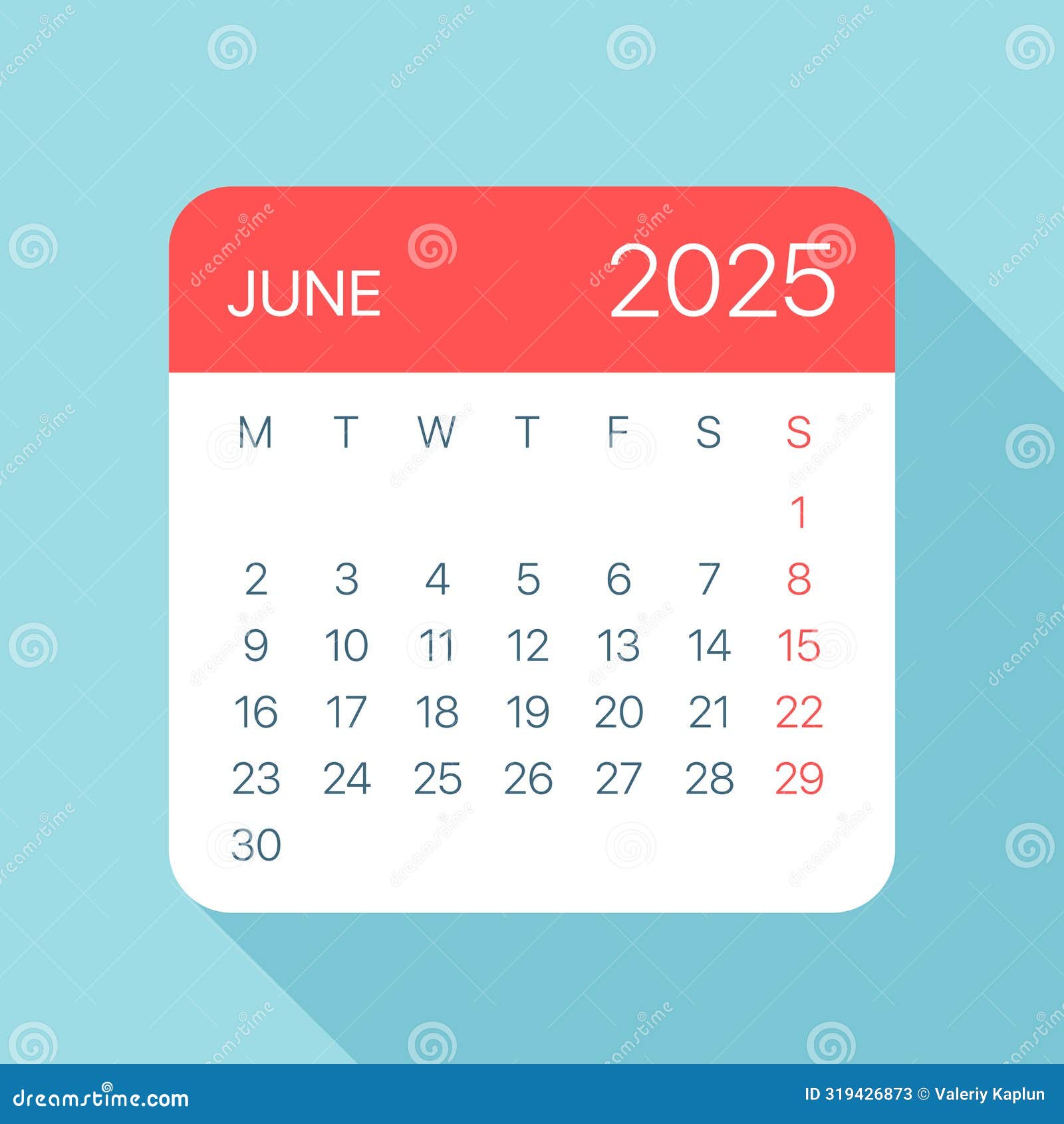 June 2025 Calendar Leaf - Vector Illustration Stock Vector ...