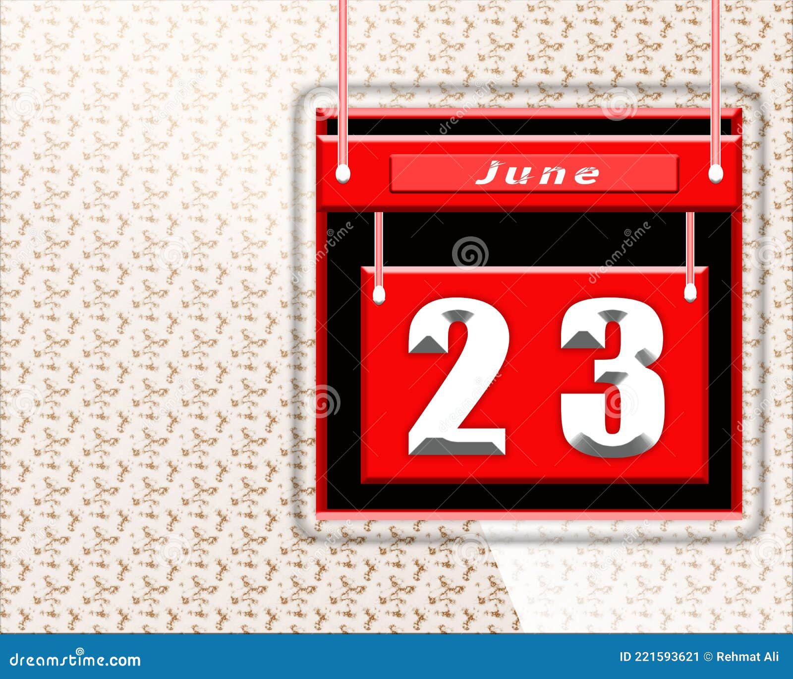 23 June Calendar on Marble Background Stock Illustration - Illustration ...