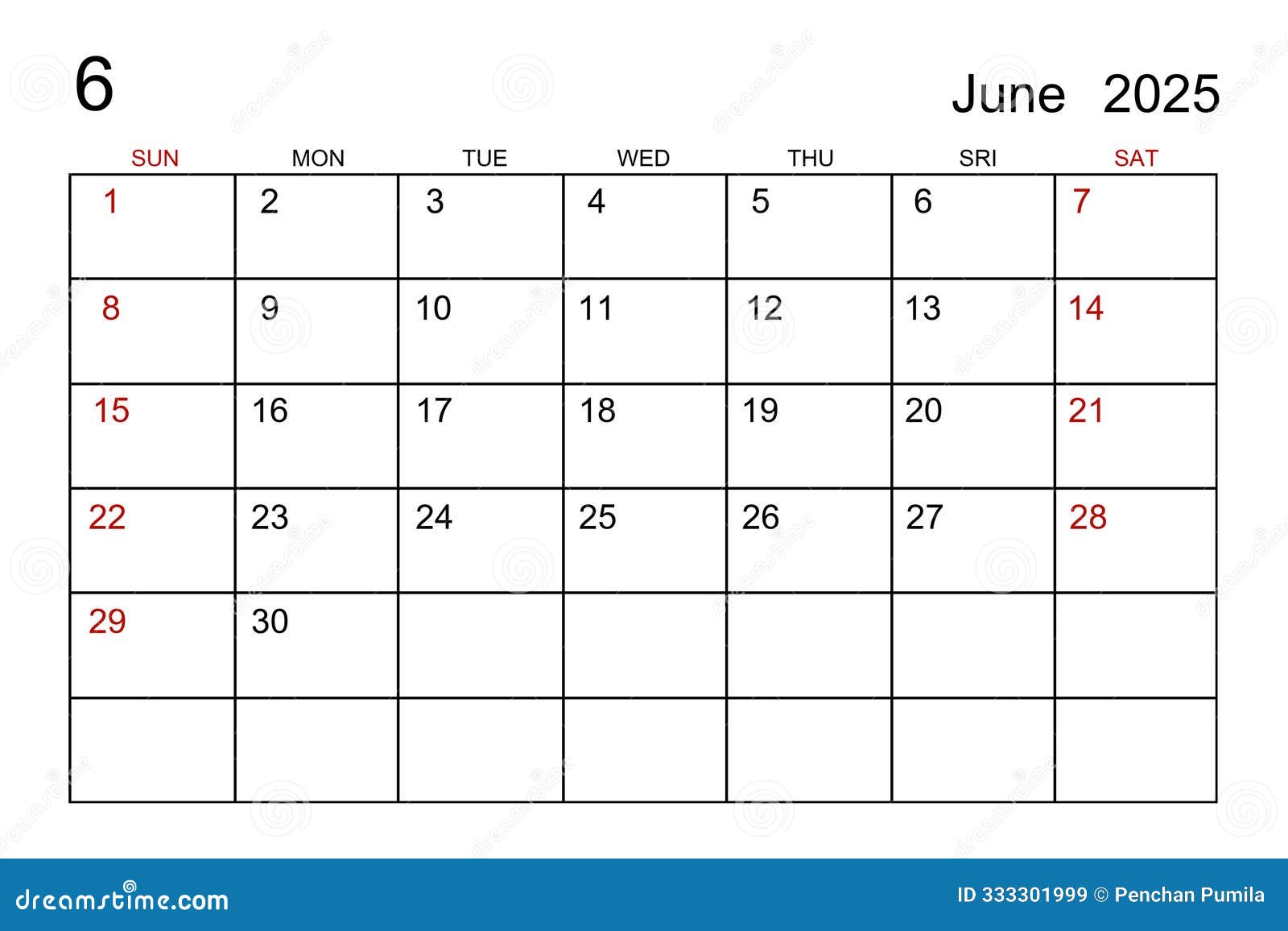 JUNE 2025. Monthly Desk Calendar For 2025 Year. Colorful Sheets Of ...