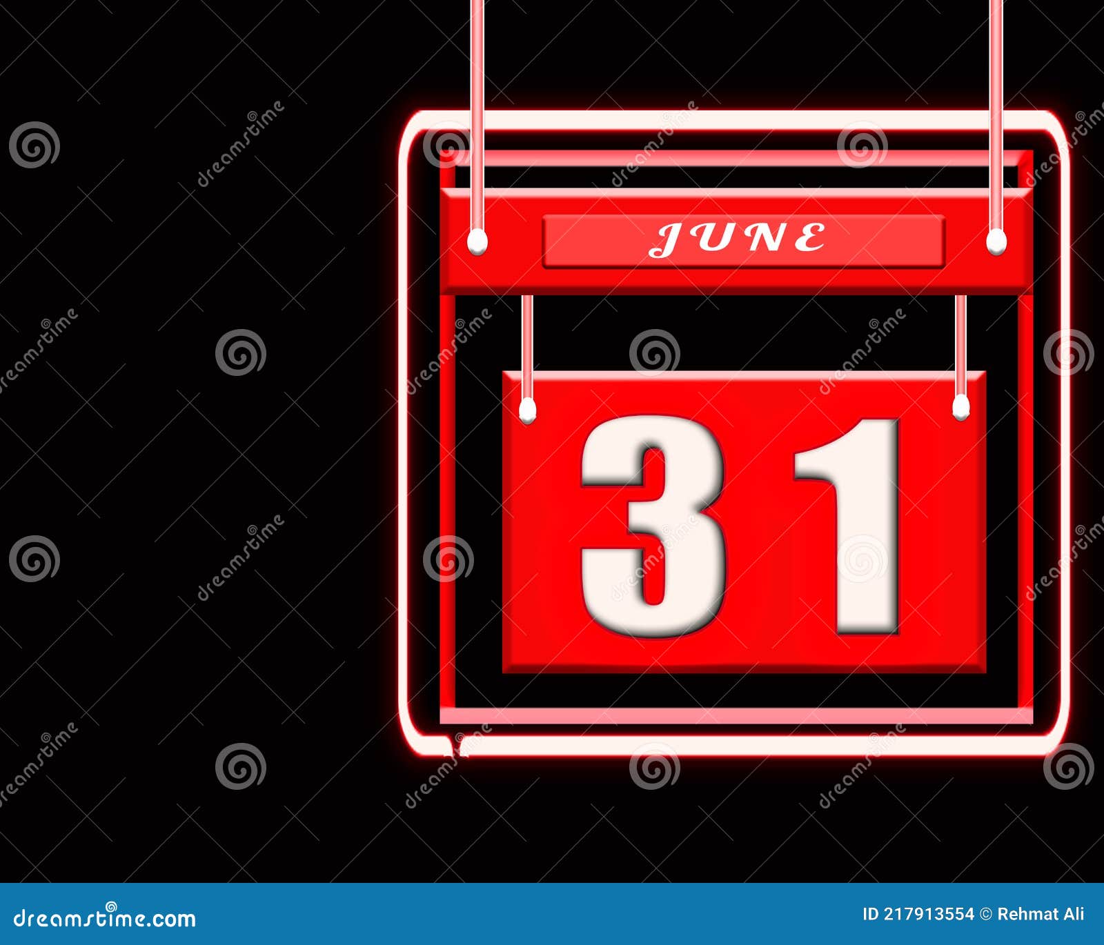 31 June Calendar, Text Effect on Black Background Stock Illustration ...