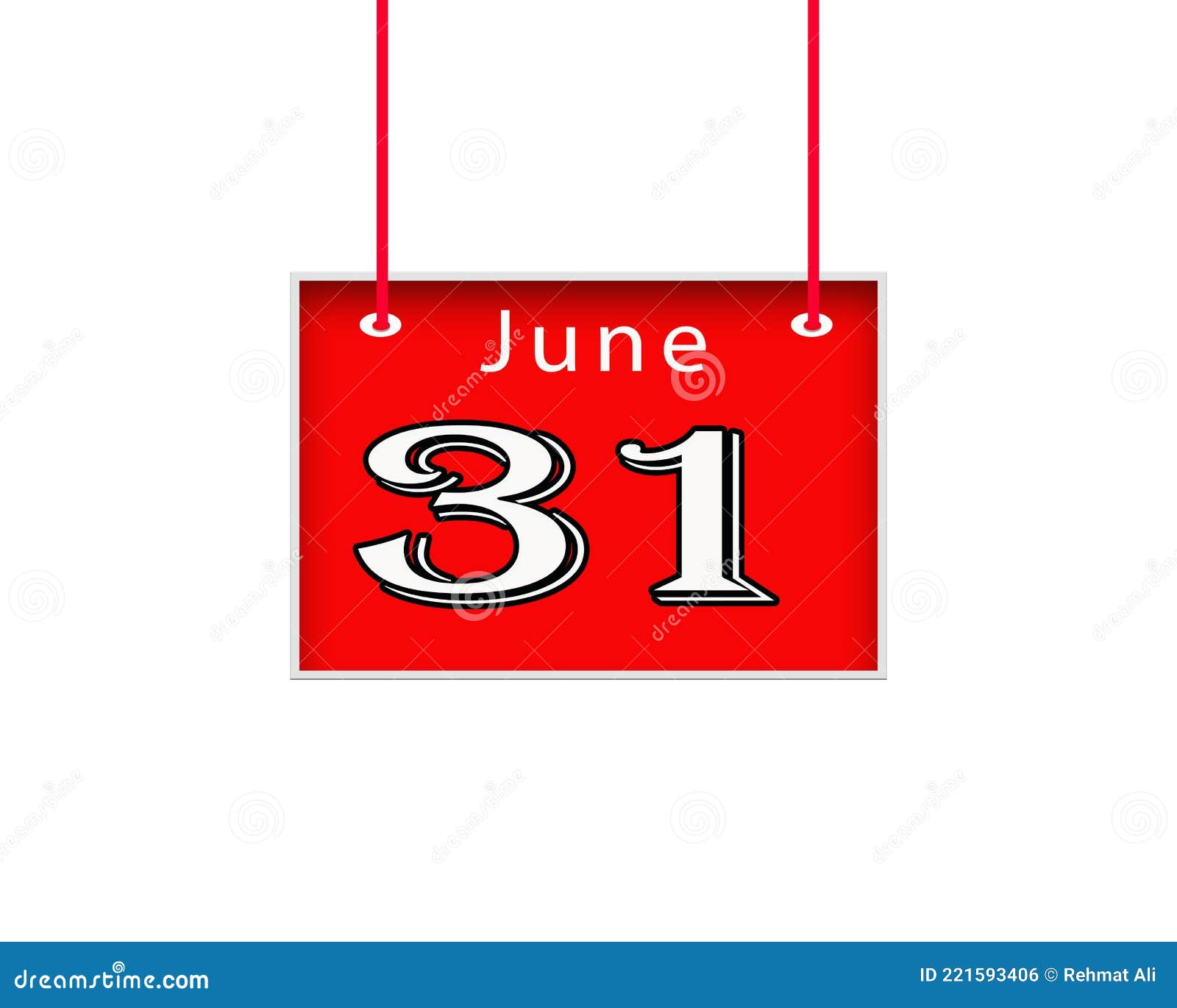 31 June Calendar on White Background Stock Illustration - Illustration ...