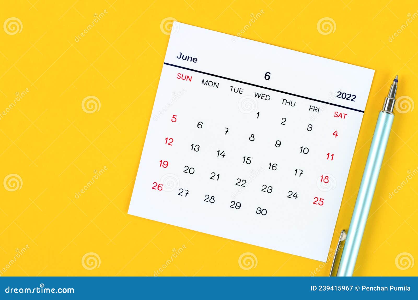 The June 2022 calendar stock image. Image of desk, paper - 239415967