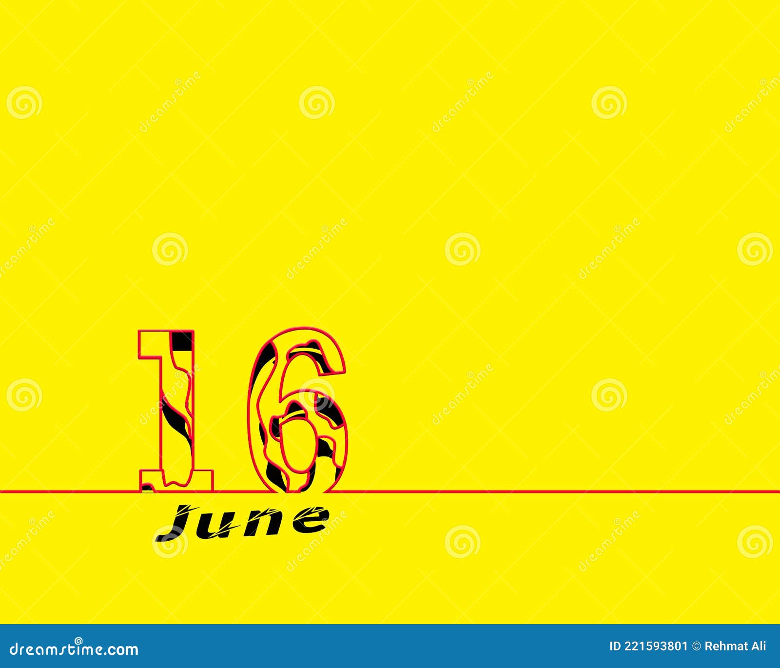 June 16, Calendar on Yellow Background Stock Illustration ...