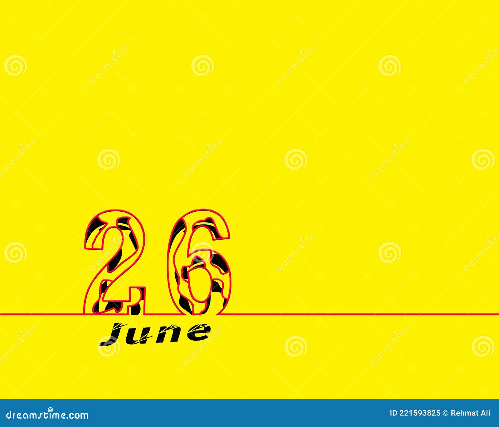 June 26, Calendar on Yellow Background Stock Illustration ...