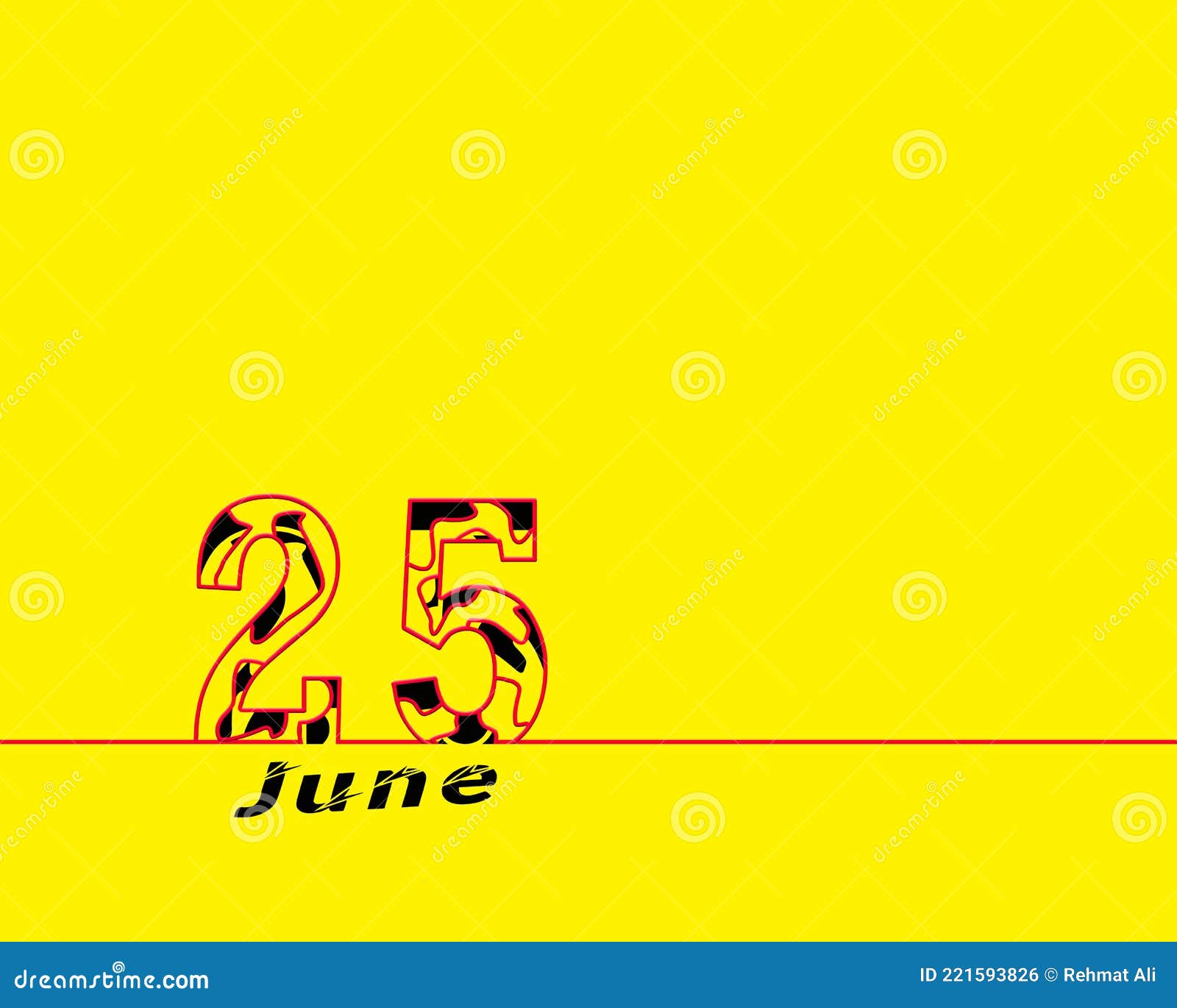 June 25, Calendar on Yellow Background Stock Illustration ...
