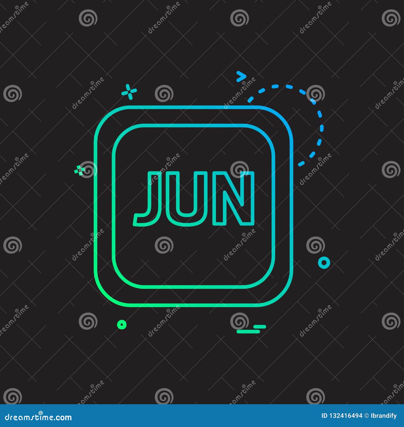 June Calender Icon Design Vector Stock Vector - Illustration of element ...