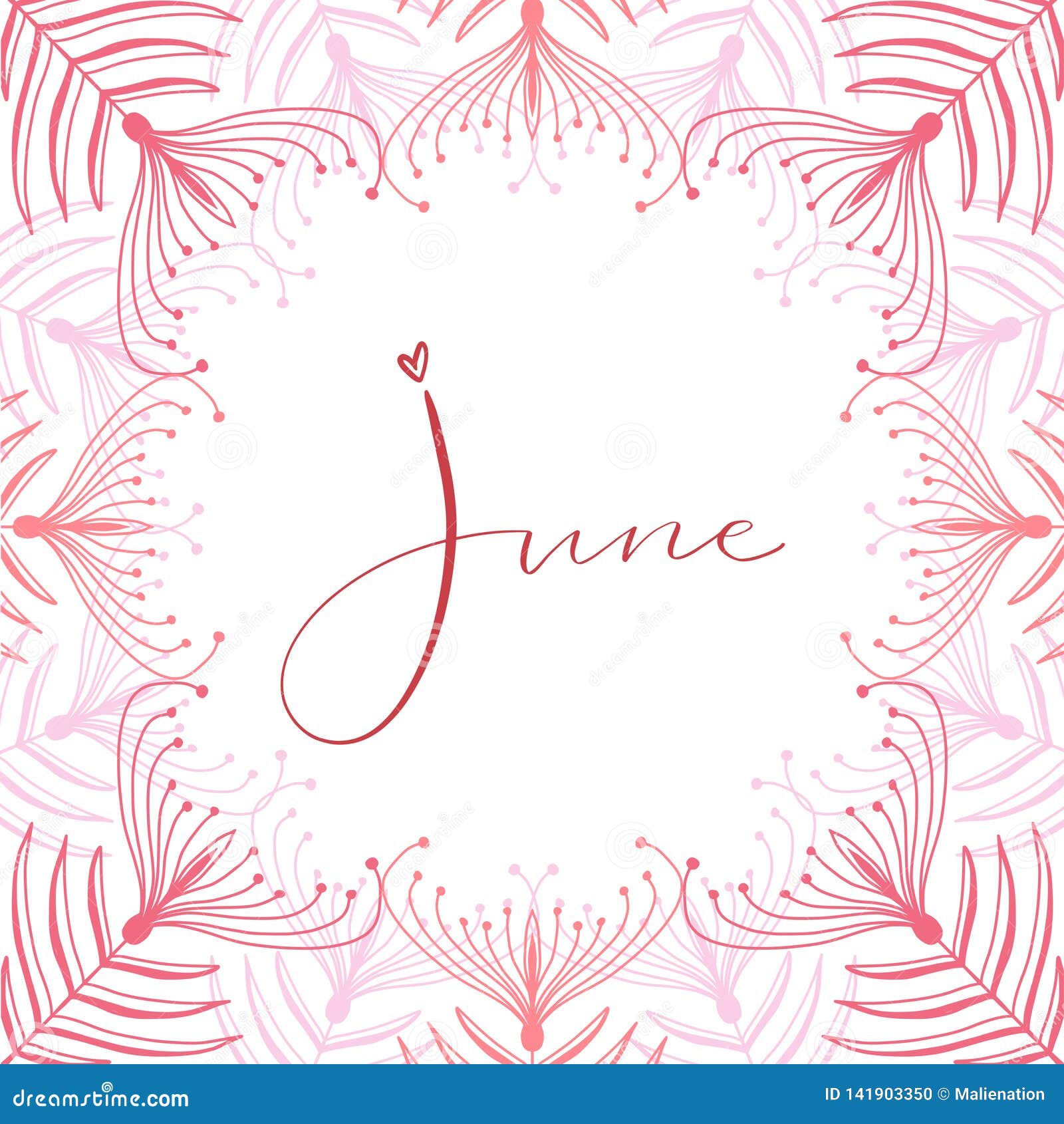 June Calligraphy Icon. Typographic Print Design. Calligraphic Printable ...