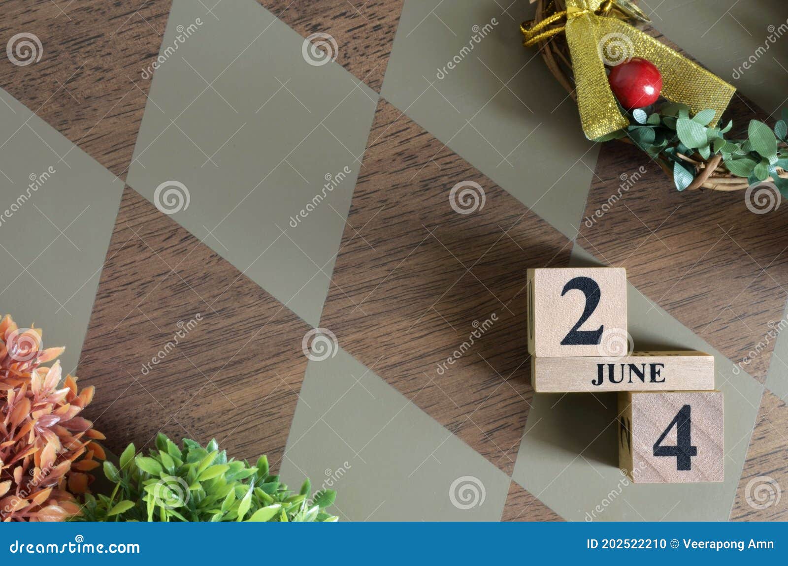 June 24, Christmas Date Design with Number Cube. Stock Photo - Image of ...