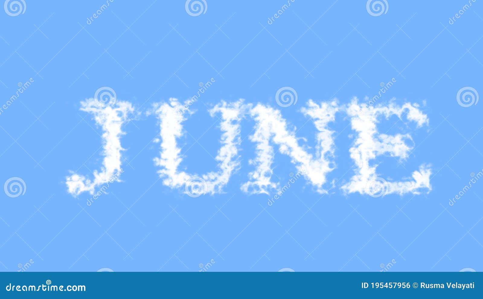 June Cloud Text Effect Sky Isolated Background Stock Illustration ...