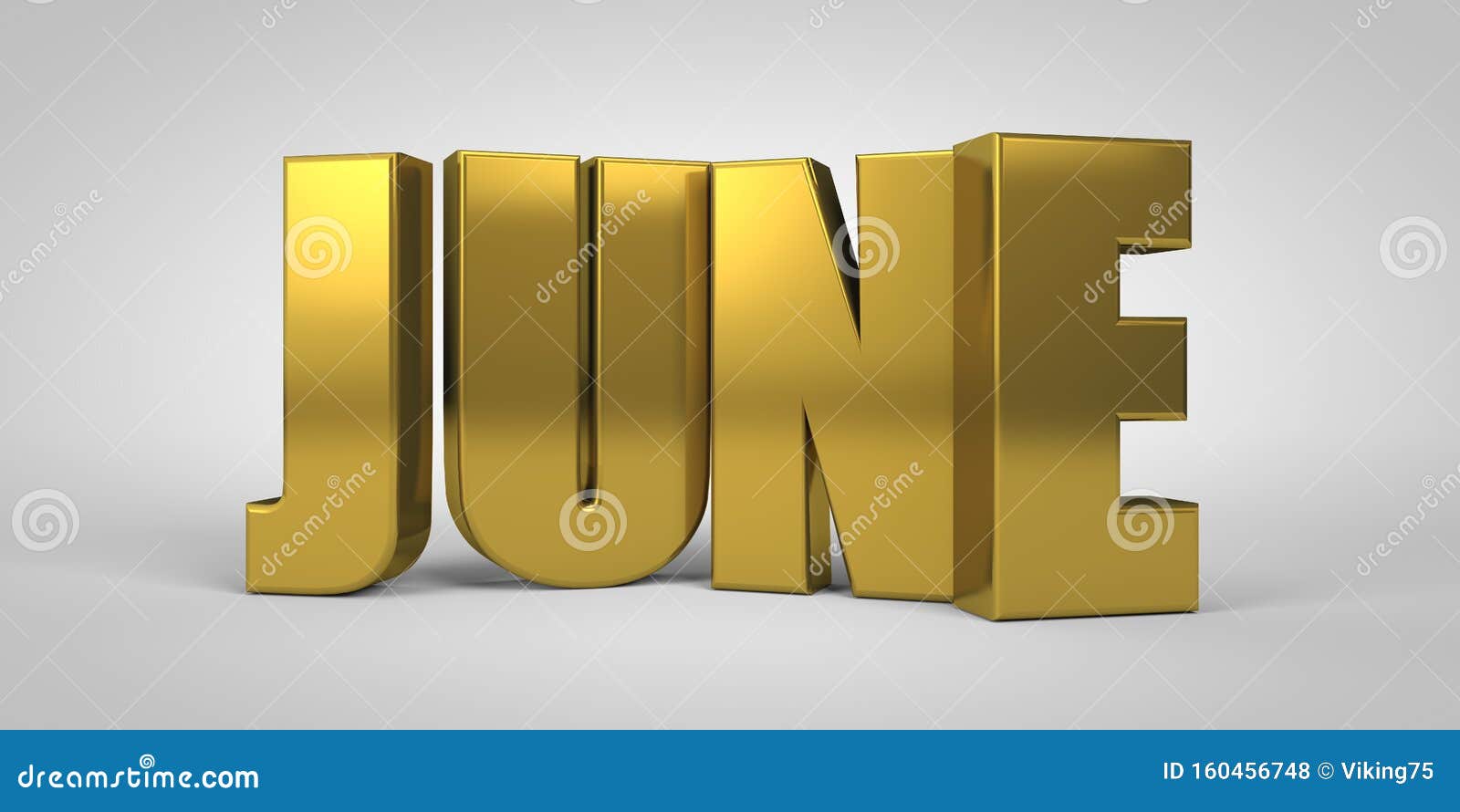 June 3d Gold Text Isolated on White, 3d Render Stock Illustration ...