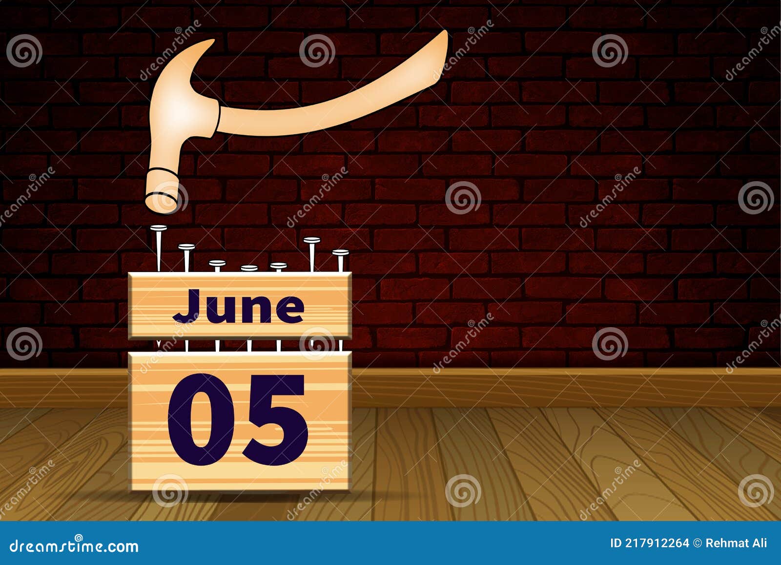 June 5. Date ,day, Month .calendar for the Month of June, on Bricks ...
