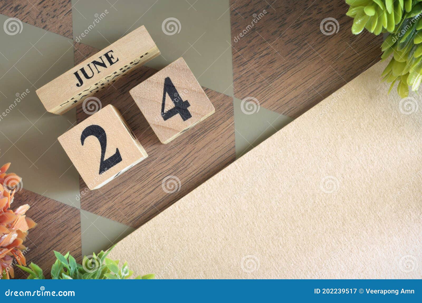 June 24, Date Design in Natural Concept. Stock Image - Image of friday ...
