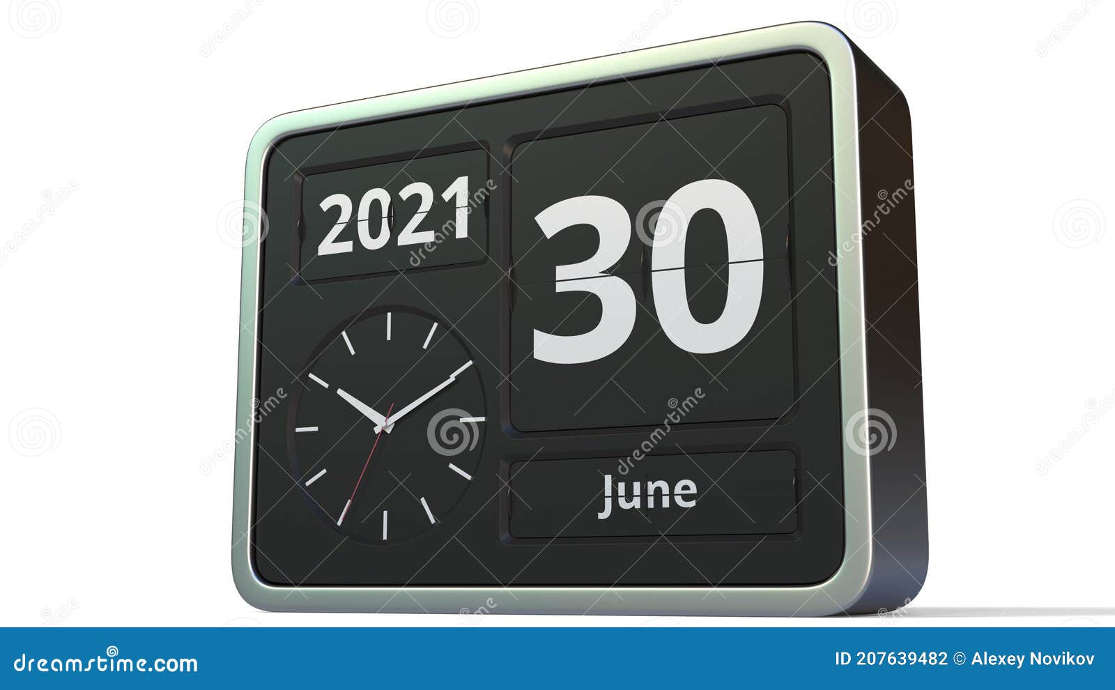 June 30 Date on the Retro Flip Clock Calendar, 3d Rendering Stock ...